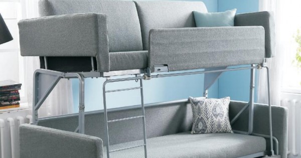 Folding Functional Sofa Bed Fashion Bunk Bed for Living Room Furniture Iron Durable Frame ...